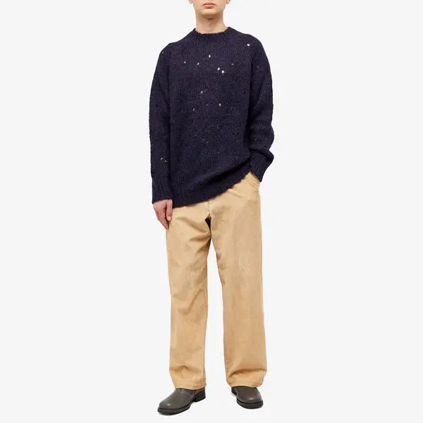 Our Legacy Needle Drop Raglan In Navy Fuzzy Mohpaca - 60% Off